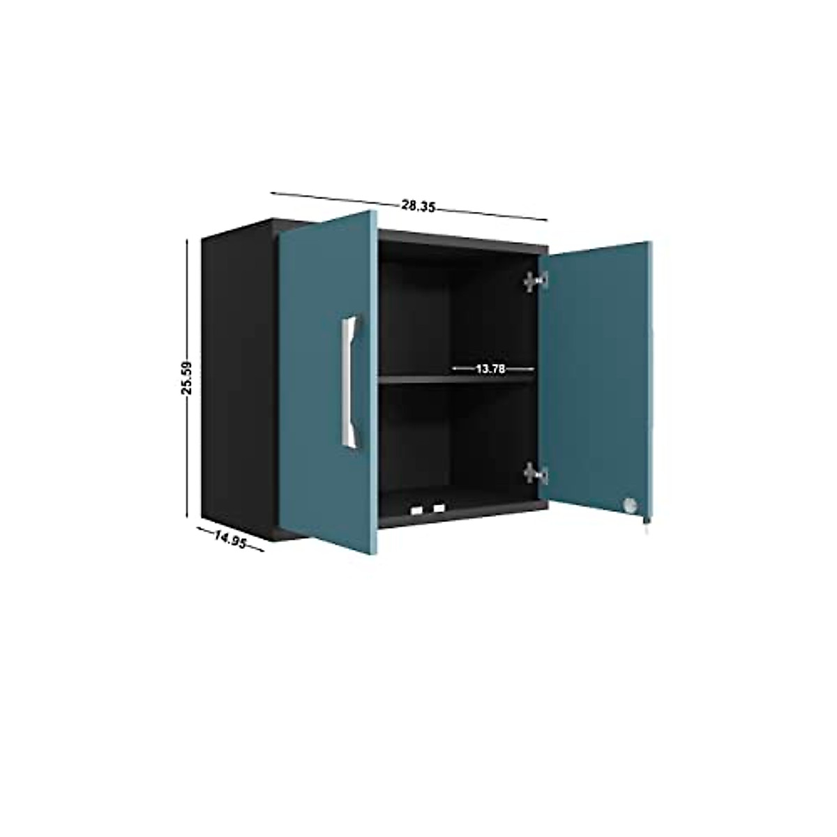 Manhattan Comfort Eiffel Garage Cabinets and Storage System, Set of 6, Blue