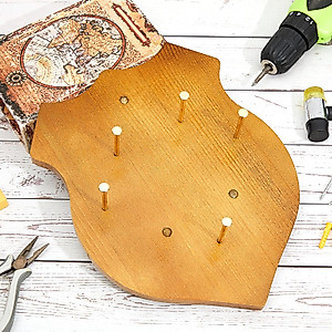 Queekay Sword Wall Mount Display Wooden Holder Axe Katana Sword Wall Mount Plaque Stand Hanger for Gift(Brown)