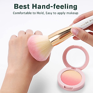 Brush Master Makeup Brushes Set 10Pcs Professional Kabuki Foundation Eyeshadow Blush Blending Lip Full Face Cosmetic Kit W/Makeup Brush Set with Holder