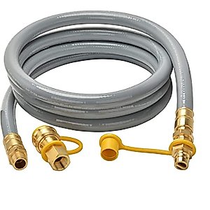 only fire 12 Ft 3/4" ID Natural Gas Hose with Quick Connect/Disconnect Fittings for NG/LP Propane Appliances,Grill,Generator,Patio Heater,Pizza Oven,etc.