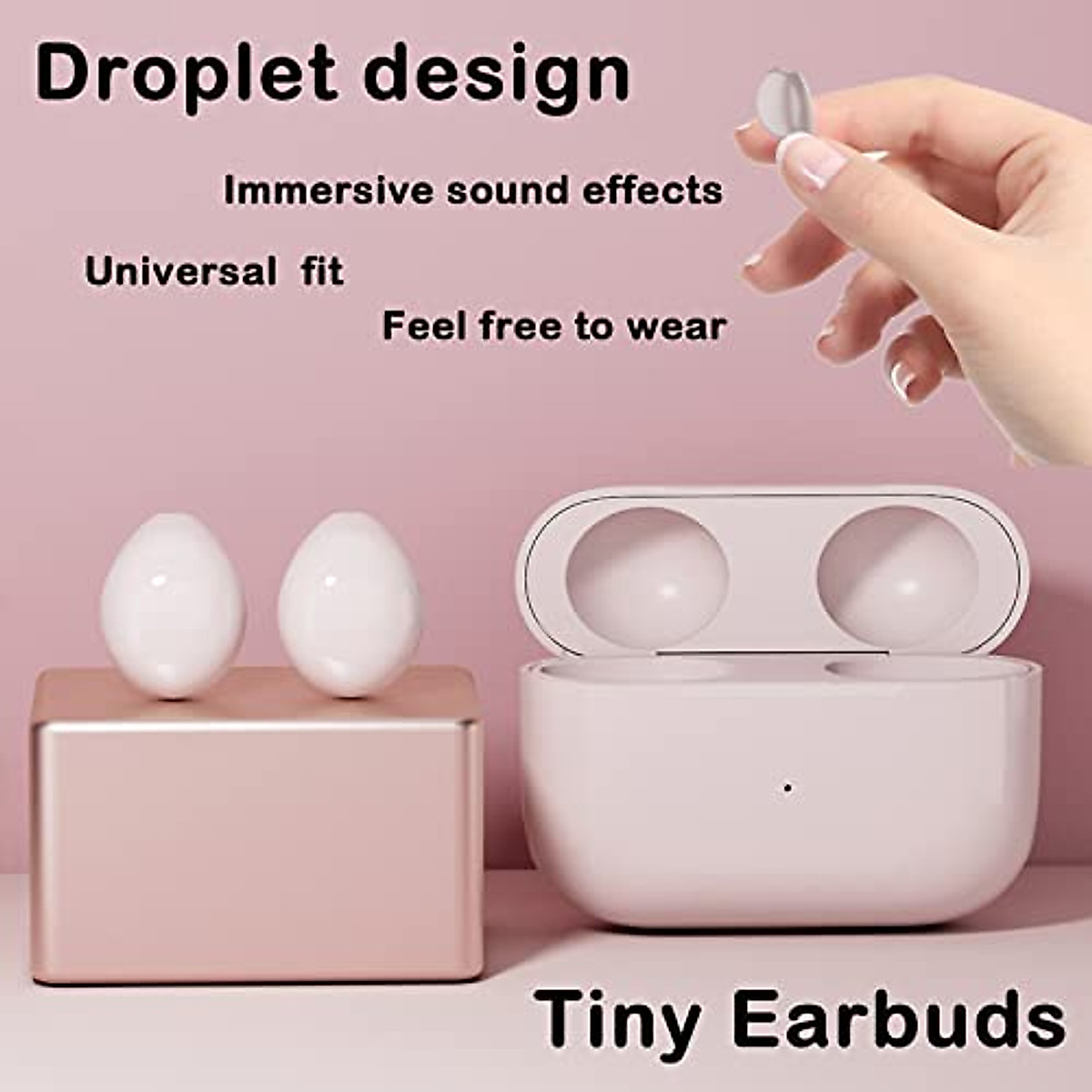 Xmenha Black Wireless Smallest Invisible Earbuds Hidden for Work Bluetooth Invisible Hidden Headphones Mini Micro Tiny Earbuds Small Ear Canals Sleepping Buds Sleep Ear Buds Side Sleepers