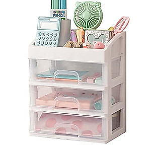 MLAFE Kawaii Organizer Kawaii Cosmetic Storage Box Kawaii Drawer Storage Box Cute Storage Box Cute Organizer (Four-Story)