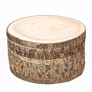 Pllieay 8Pcs 12-13 Inch Wood Slices, Natural Wood Slices for Centerpieces Large Unfinished Round Wood Pieces for Ornaments, Wood Circles for Wedding, Table Centerpieces Decor and Other DIY Crafts