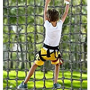 3.3' X 6.6' Polyester Playground Net, Heavy Duty Large Military Climbing Cargo Net, Kids Safety Protection Net, Rope Ladder, Swingset, for Kids & Adult, Indoor & Outdoor, Treehouse, Jungle Gyms …