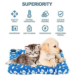 SEGMINISMART Pet Electric Heating Pad,Dog Heat Mat,2023 New Electric Pet Heated Bed Mat,Constant Heating Electric Heated Mat,Temperature Adjustable,Washable Heating Blanket Pad for Dogs and Cats