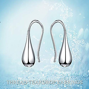 Teardrop Earrings for Women 925 Sterling Silver Small Hoop Drop Earrings Pull Through Dangle Earrings Jewelry Christmas Gifts for Mom Sister