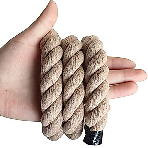 Twisted Cotton Rope (3/4 in x 50 ft) Natural Thick Rope for Crafts, Railings, Hammock, Decorating (Brown)