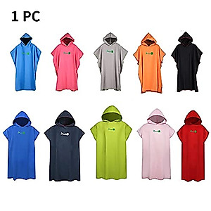 ZHAOLEI Surfing Vacation Adults with Hood Poncho Robe Robe Sunscreen Water Absorb Quick Drying Gift Swimming Wetsuit Changing Outdoor (Color : Gray)