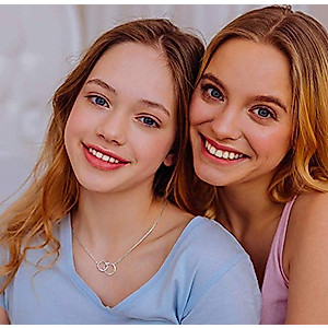 Birthday Gifts for Niece Delicate Two Interlocking Infinity Double Circles Sterling Silver To My Niece Necklace Birthday Gifts Women