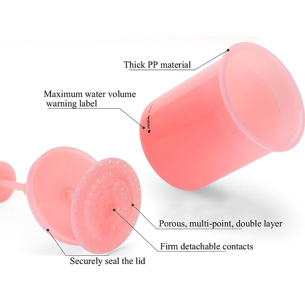 KOVCOAP Foam Maker for Face Wash, Face Wash Foamer, Cleanser Foam Maker, Marshmallow Whip Maker Skin Care, Deep Skincare Cleaner Tools for Travel Household 2 Pieces(Pink and White)