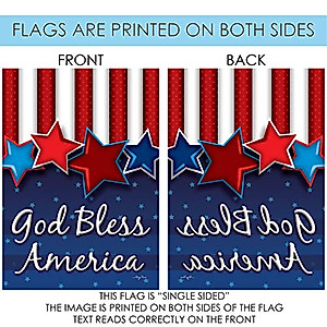 Toland Home Garden 1112384 God Bless America Stars Patriotic Flag 12x18 Inch Double Sided Patriotic Garden Flag for Outdoor House 4th of July Flag Yard Decoration