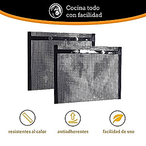 BBQ Mesh Grill Bags - 12 x 9.5 Inch Reusable Grilling Pouches for Charcoal, Gas, Electric Grills & Smokers - Heat-Resistant, Non-Stick Barbecue Bag is a Must-Have for All Pitmasters - Set of 2