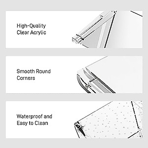 Eglaf Acrylic Side Table - Modern End Table with Magazine Holder - Clear Nightstand Bedside Table for Living Room, Bedroom, Small Space -11.4'' D x 15.4'' W x 23.1'' H, Z-Shaped