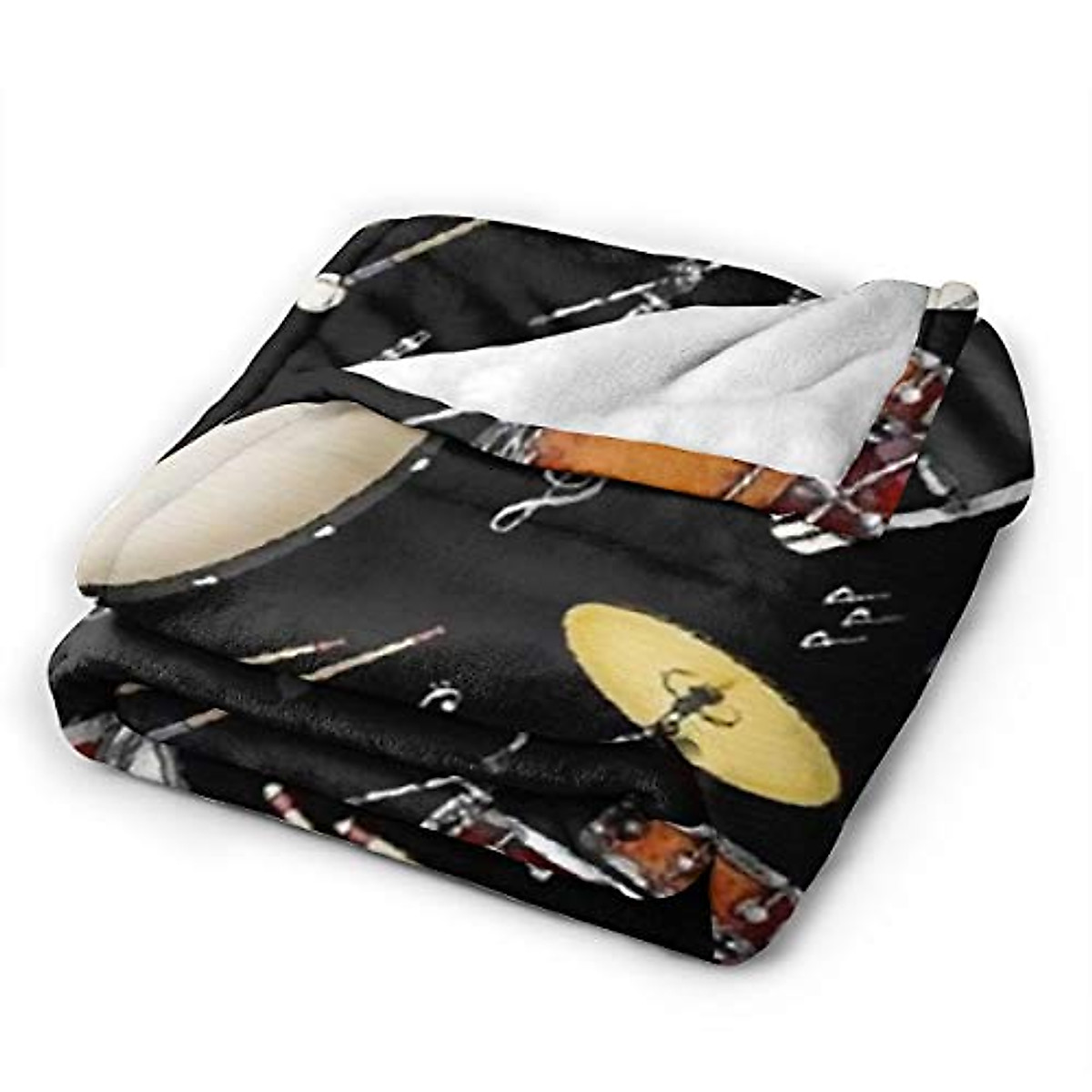 Percussion Black Drum Throw Blanket Ultra Soft Thick Bed Blanket Soft Coral Flannel Blanket Micro Fleece Blanket for Sofa Couch Bed Chair Office Sofa Soft Blanket Home Bed Blankets 50＂x 40＂