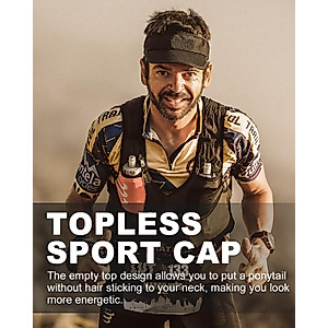 Zylioo XXL Sun Visor Hats,Summer Breathable Visor Cap,UV UPF Packable Travel Visor for Heads 22"-25" Black