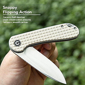 CIVIVI Folding Pocket Knife- Elementum Flipper Knife with 2.96'' D2 Blade G10 Handle, Ideal for Outdoor EDC Gift C907A-3