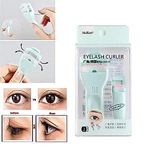 Eyelash Curler Professional Lash Curler Tool with 4 Extra Silicone Replacement Pads Portable Plastic Eye Lash Curler in Beauty & Personal Care Eyelash Curlers Green