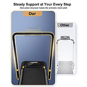 TIMETOOK Under Desk Treadmill, 2 in 1 Folding Treadmill 2.5HP Walking Treadmill with 265lb Weight Capacity, Walking Pad Design, Electric Foldable Treadmill for Home Office