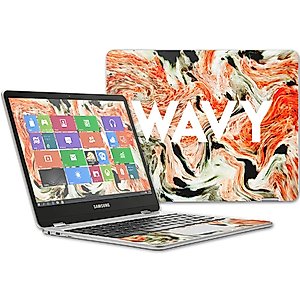 MightySkins Skin Compatible with Samsung Chromebook Plus 12.3"(2017 - Wavy | Protective, Durable, and Unique Vinyl Decal wrap Cover | Easy to Apply, Remove, and Change Styles | Made in The USA