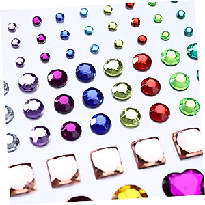 SEWACC Self Adhesive Acrylic Crystal Rhinestone Jewel Stickers Sheets Assorted Colors and Shapes for Crafts DIY Projects Nail Multicolor Type 2