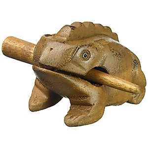 Deluxe Small 2" Wood Frog Guiro Rasp - Percussion Musical Instrument Tone Block - Wooden Frog Instrument with Stick, Frog Noise Maker by World Percussion USA