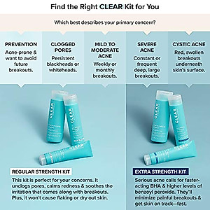 Paula's Choice CLEAR Regular Strength Acne Kit, 2% Salicylic Acid & 2.5% Benzoyl Peroxide for Facial Acne & Pores, Redness Relief, PACKAGING MAY VARY