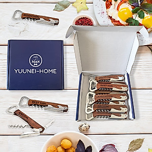 YUUNEI-HOME Groomsmen Gifts Bottle Opener Wooden 8 Pack, Groomsmen Proposal Gifts for bachelor party, bachelor gifts