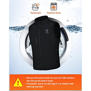 FUNPRO Heated Vest for Men Women, Windproof Electric Heating Vest, Softshell Sleeveless Sports Jacket, Battery Not Included