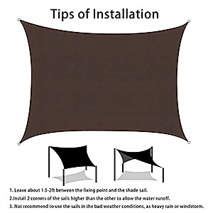 Ankuka Waterproof Sun Shade Sail Canopy Rectangle UV Block for Outdoor Patio and Garden, Yard Activities(8'x10', Brown)