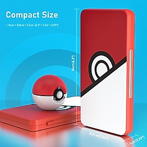 TiMOVO 24 Game Card Case for Nintendo Switch OLED 2021/Switch/Switch lite, 24 Game Holder Cartridge Case for Switch Game Cards and 24 SD Cards, Compact & Portable Game Storage Case Box, Pokeball