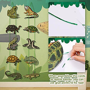 Reptile Birthday Party Decorations 10 PCS Reptile Swamp Door Banner Jungle Animals Lizard Snake Turtle Alligator Door Sign Camping Wilderness Reptile Theme Birthday Baby Shower Party Supplies