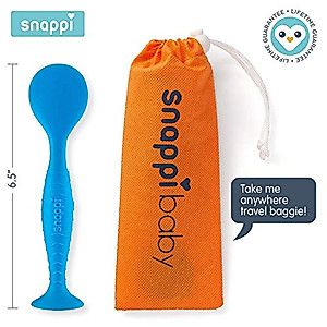 Snappi Baby Ergo Brush Diaper Cream Applicator for a Baby Bum | Medical-Grade Silicone Diaper Rash Cream Bottom Brush Keeps Hands/Fingernails Clean (Azure Blue)