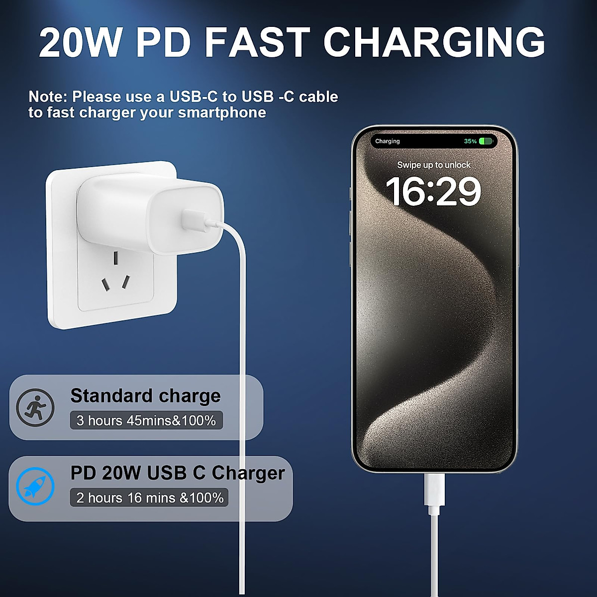 iPhone 15/15 Pro Max Charger Fast Charging,20W USB C Fast Charger Block iPhone 15 Charger Cord 10FT Long USB C to C Charging Cable for iPhone 15 Pro Max/15 Pro/15/15 Plus,iPad Pro 12.9"/11",iPad Air