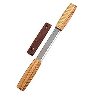 BeaverCraft DK2s Draw Knife with Leather Sheath Woodworking Tool 4.3" Drawknife Wood Carving Tools Wood Draw Knife Woodworking Whittling Tools
