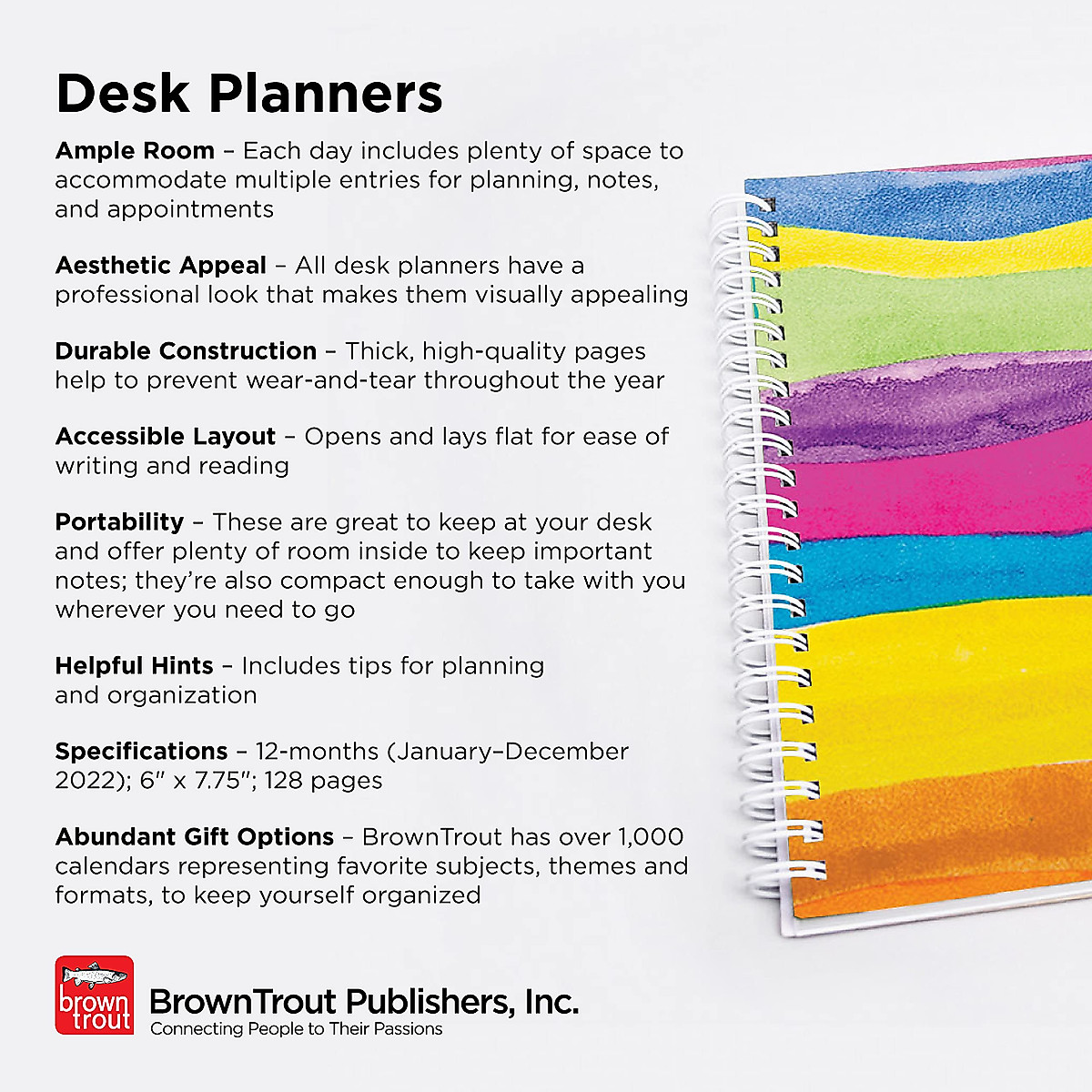Tuscan Treasure 2022 6 x 7.75 Inch Weekly Desk Planner with Foil Stamped Cover by Plato, Planning Stationery