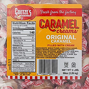 Goetze's Candy Vanilla Caramel Creams - 5 Pound Bag (80 Ounces) - Fresh from the Factory