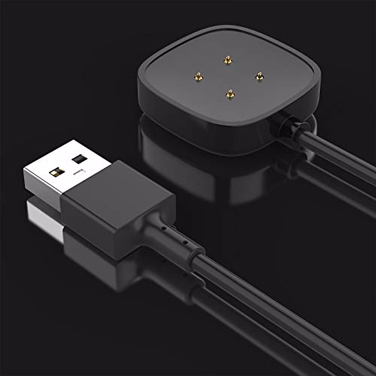 EUCARLOS 2 Pack Charger Cable Compatible with Sense/Sense 2/Versa 4/Versa 3, 3.3Ft Replacement USB Charging Cable Dock Stand Sturdy Power Cord for Sense/Sense 2/Versa 4/Versa 3 Smartwatch