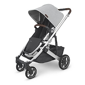 Cruz V2 Stroller - Stella (Grey Brushed mélange/Silver/Chestnut Leather) + MESA V2 Infant Car Seat - Stella (Grey Melange)