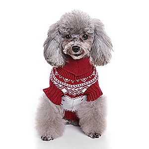 Christmas Dog Jumper Knitted Pet Dog Christmas Sweater Soft Winter Dog Jumper Coat Pet Xmas Sweater Clothes for Small Medium Large Dogs Cats Christmas Costume (Medium, Style-2)