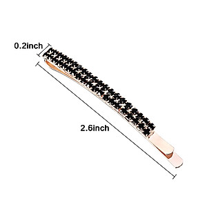 Yaomiao 16 Pieces Rhinestone Bobby Pins Double Row Decorative Fancy Hair Clips Hair Barrette Clip Diamond Crystal Hairpins for Women Bridal Wedding Accessories(Style A)