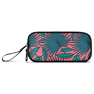 J JOYSAY Tropical Color Leaves Pencil Case Pouch Big Capacity Pencil Bags with Zipper Portable Pencil Box Large Art Bags for School Office College Travel