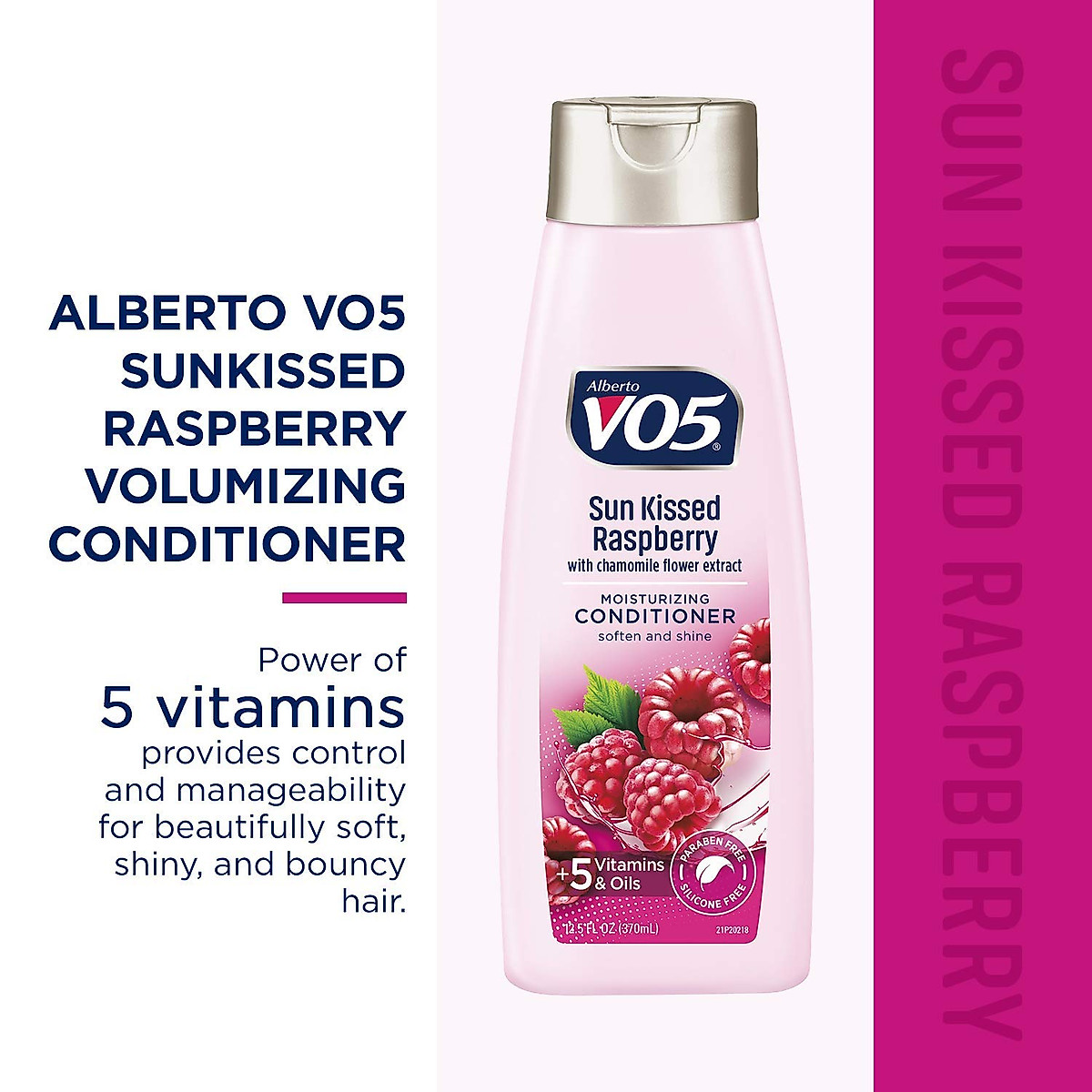 Alberto VO5 Herbal Escapes Sun Kissed Raspberry Balancing Conditioner for Unisex, 12.5 Ounce (U-HC-8697)