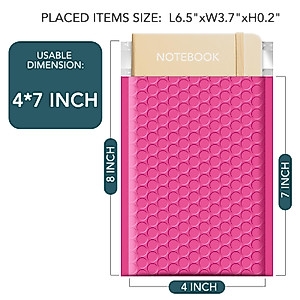 Metronic 4x8 Inch Bubble Mailer 50 Pack, Pink Bubble Mailers, Waterproof Self Seal Adhesive Shipping Bags, Cushioning Padded Envelopes for Shipping, Mailing, Packaging, Bulk #000