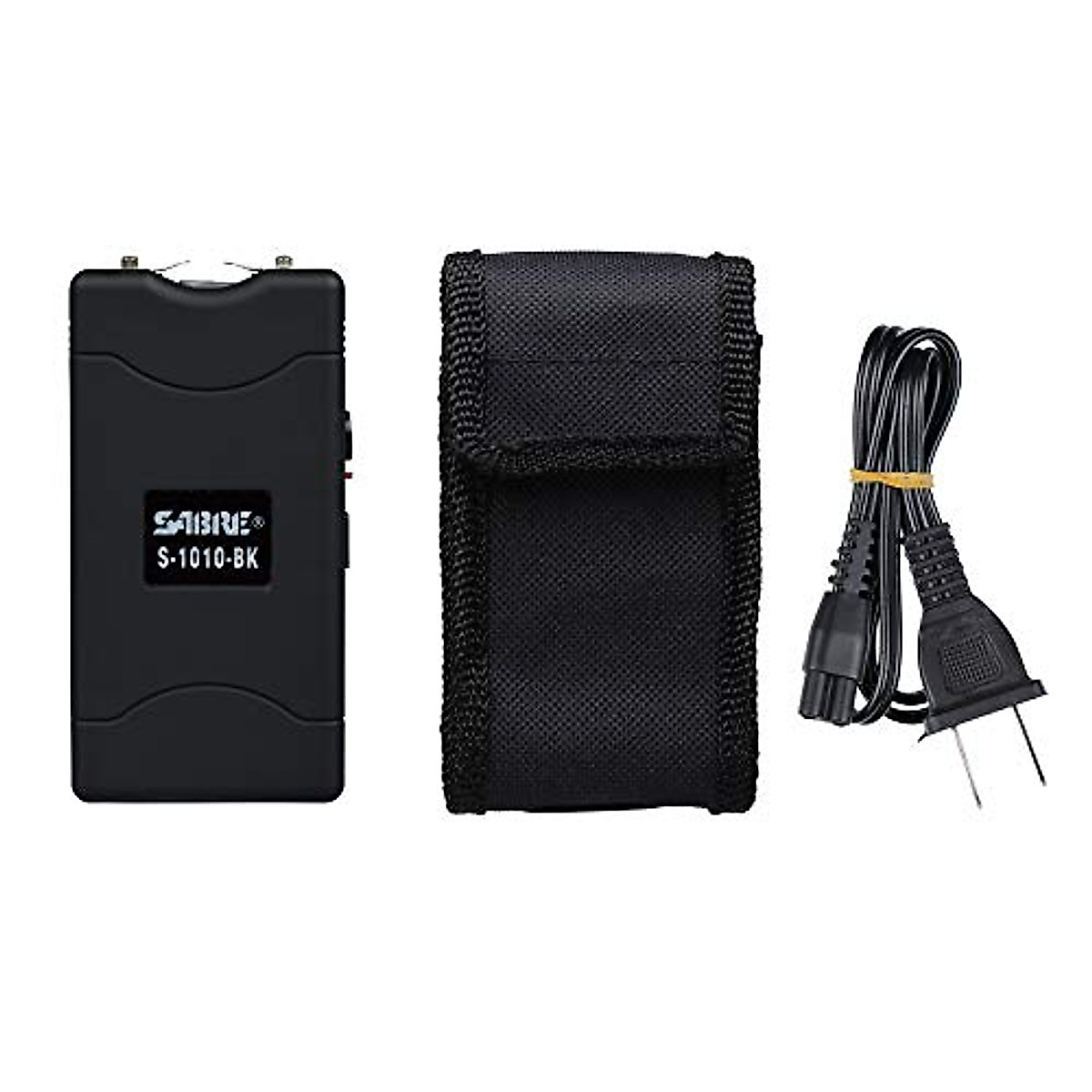 SABRE 2-in-1 Stun Gun with LED Flashlight, Self Defense Stun Gun with Painful 1.160 µC Charge, 120 Lumens, Rechargeable Battery, Easy to Use Safety Switch, Belt Holster for Quick Access
