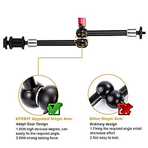 UTEBIT Magic Arm Camera Mount 11 inch Articulating Friction Arms with Super Crab Clamp for DSLR Camera Rig, Flash Light, LED Lights, LCD Monitor