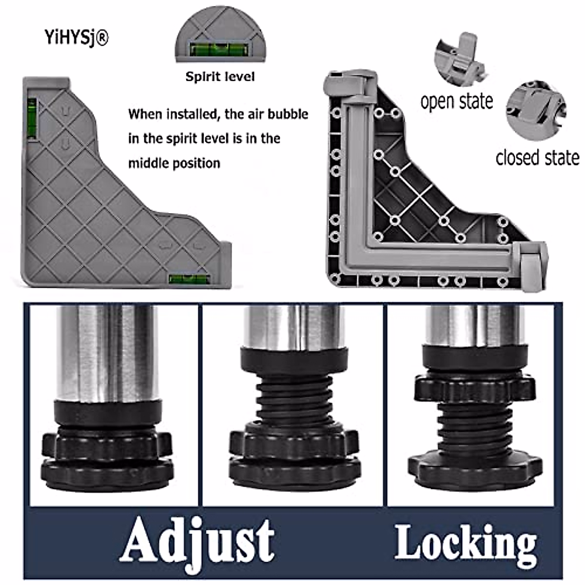 Pedestal for Washing Machine Dryer Refrigerator Stand Height 5.5-6.7 inches Heavy-Duty Adjustable Appliance Base Fridge Stand for Vertical Air Conditioner Dishwasher (4 legs,white)