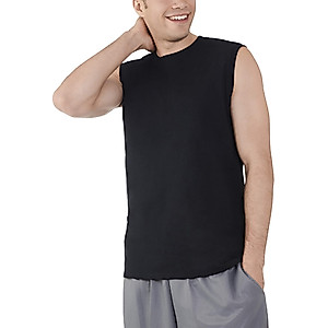 Fruit of the Loom Men Sleeveless Tee (X-Large, Charcoal Heather)