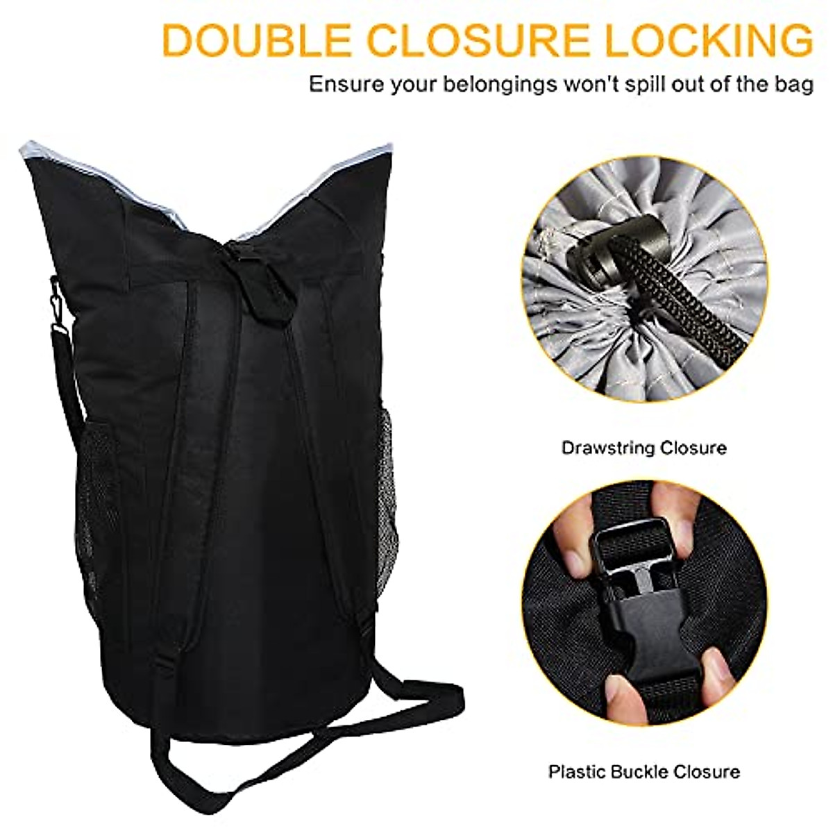 SYGY Laundry Bag Backpack, 115L Extra Backpack Laundry Bag for College Students , Durable Oxford Cloth Dorm Laundry Bags for Apartment, Camping, Travel, Dorm Room Essentials