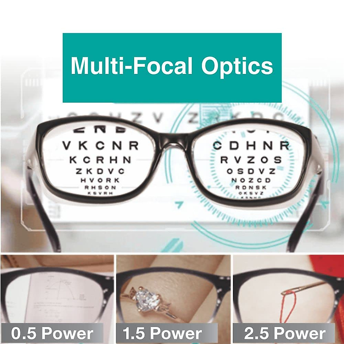 UNCLE SAM Safety Glasses with Side Shields – Blue Light Blocking Multifocal Reading Glasses, Anti-Fog & Anti-Blue Light Lenses, 3-Pair, Multi-Colors