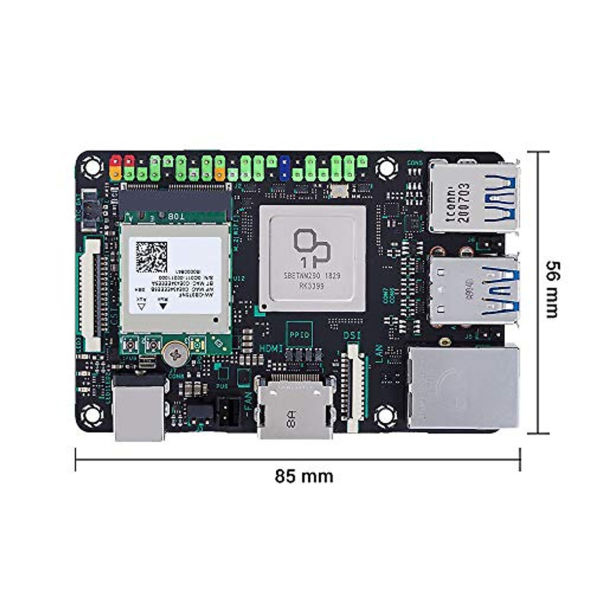 SmartFly info Tinker Board 2S 6-Core 2.0 GHz Rockchip RK3399 Single Board Computer 2GB RAM 16GB eMMC Storage GB LAN Wi-Fi & Bluetooth 5.0 GPIO Connectivity Support 4K Dual-Display